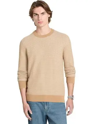 Michael Kors Textured Cotton Crewneck Sweater - Brown