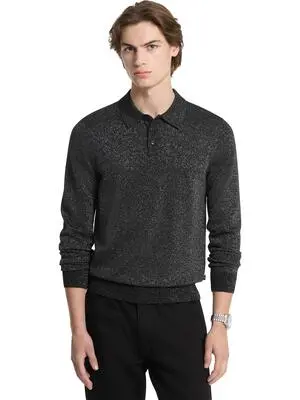 Michael Kors Metallic Wool Polo Sweater In Size By - Silver