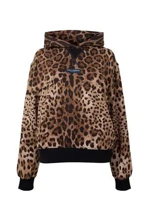 DOLCE & GABBANA Dolce & Gabbana Leopard Print Pullover Hoodie