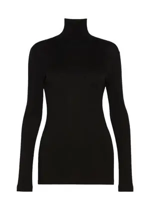 Max Mara Max Mara Ribbed-Knit Roll-Neck Sweater Black
