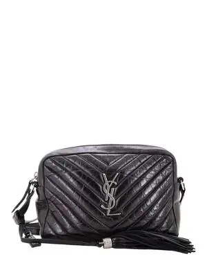 Saint Laurent Lou Camera Bag Matelasse Chevron Leather Small Crossbody Bag - Black