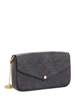 LOUIS VUITTON Felicie Pochette Monogram Empreinte Leather Crossbody Bag - Black