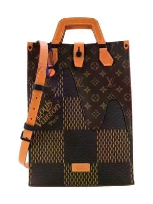 LOUIS VUITTON Nigo Limited Edition Giant Damier And Monogram Canvas Mini Tote Bag - Brown