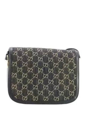 GUCCI Gucci Horsebit 1955 GG Denim Small Shoulder Bag