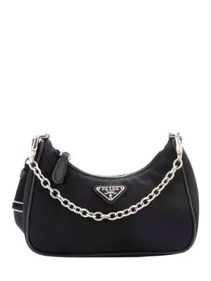 Prada Prada Re-Edition Shoulder Bag Tessuto Mini Hobo Bag Black