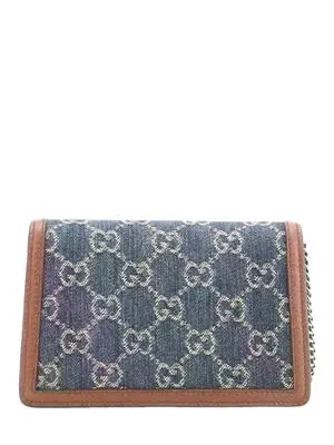 Gucci Dionysus Gg Denim Super Mini Crossbody Bag - Blue