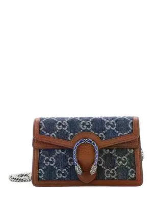 Gucci Dionysus Gg Denim Super Mini Crossbody Bag - Blue