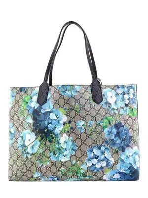 Gucci Blooms Gg Print Leather Medium Tote Bag - Brown