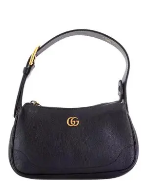 Gucci Gucci Aphrodite Leather Mini Shoulder Bag Black