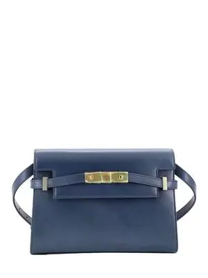 Saint Laurent Saint Laurent Manhattan Leather Small Shoulder Bag Blue