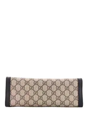 Gucci Padlock Chain Tote Gg Coated Canvas With Leather Small Shoulder Bag - Black