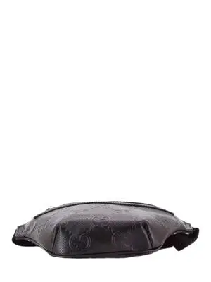 Gucci Gg Embossed Perforated Leather Belt Bag - Black
