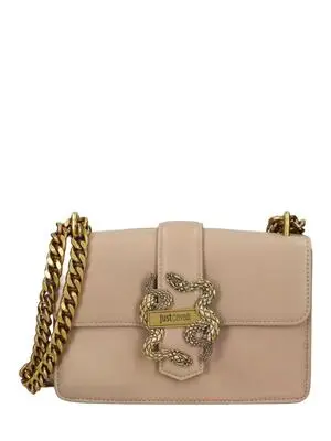 Just Cavalli Snake Plaque Shoulder Bag - Neutrals