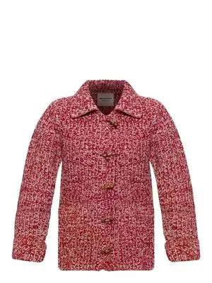 MARANT ETOILE Toggle-fastening Chunky-knit Cardigan - Red