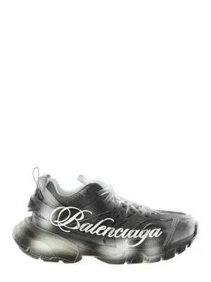 Balenciaga Track Stencil Logo Sneakers - Black