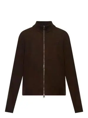 Givenchy Logo-embroidered Zip-up Cardigan - Brown