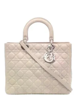 Dior Lambskin Cannage Lady Satchel - Neutrals