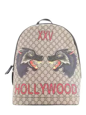 Gucci Zip Around Gg Coated Canvas Medium Backpack - Brown