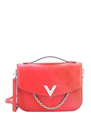 LOUIS VUITTON Very Messenger Monogram Leather Shoulder Bag - Red