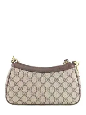Gucci Ophidia Charm Shoulder Bag Gg Coated Canvas - Brown