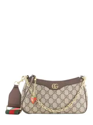 Gucci Ophidia Charm Shoulder Bag Gg Coated Canvas - Brown
