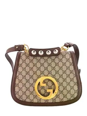 Gucci Blondie Nm Top Handle Bag Gg Coated Canvas Medium Satchel - Brown