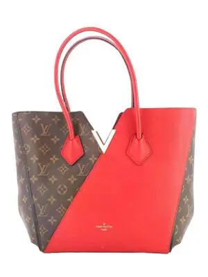 LOUIS VUITTON Louis Vuitton Monogram Canvas And Leather MM Tote Bag Red