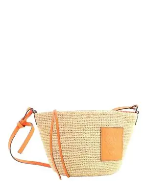 Loewe Loewe Pochette Woven Raffia Crossbody Bag Orange