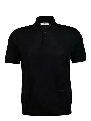 Fendi Fine-knit Wool Polo Shirt - Black
