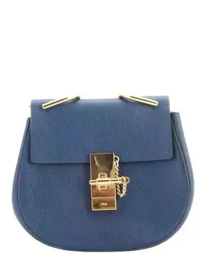 Chloé Chloé Drew Leather Mini Crossbody Bag Blue