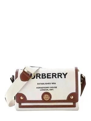 Burberry Note Canvas With Leather Medium Crossbody Bag - Neutrals