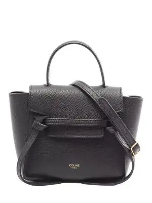 Celine Celine Pico Grained Calfskin Belt Bag Satchel Black
