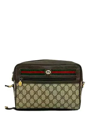 Gucci Gg Supreme Web Crossbody Bag - Neutrals