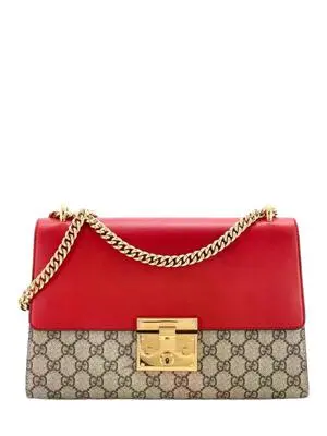 GUCCI Gucci Padlock GG Coated Canvas And Leather Shoulder Bag