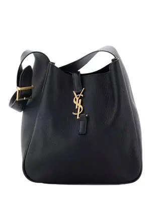 Saint Laurent Saint Laurent Le 5 A 7 Supple Leather Small Hobo Bag Black
