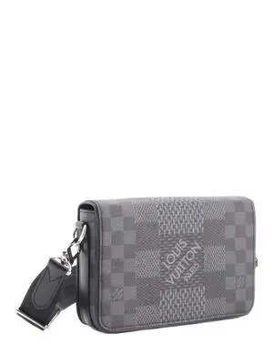 LOUIS VUITTON Studio Messenger Bag Damier Graphite 3d - Black