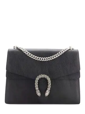 Gucci Dionysus Leather Shoulder Bag - Black