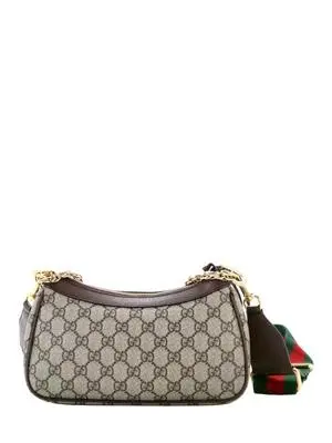 Gucci Ophidia Charm Shoulder Bag Gg Coated Canvas Small Crossbody Bag - Brown