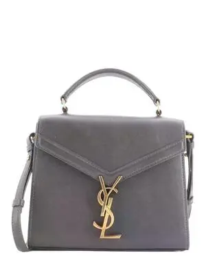 Saint Laurent Saint Laurent Cassandra Leather Mini Shoulder Bag Grey