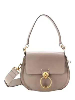Chloé Chloé Tess Large Leather Crossbody Bag Neutrals