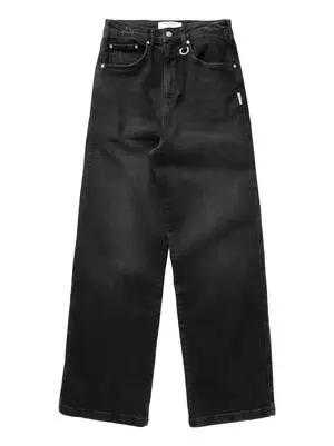RETERNITY Retervity Véra Wide Leg Distressed Jeans - Black