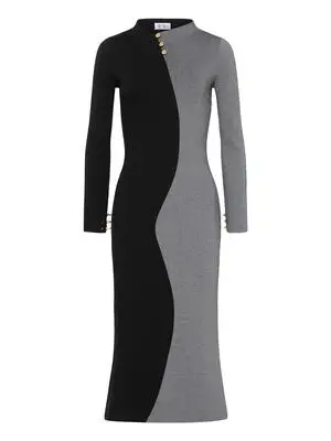 ZETAYE Black / Grey Amelia Silhouette Dress - Black Black/grey