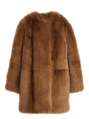 TOTÊME Toteme Silky Shearling Fur Coat
