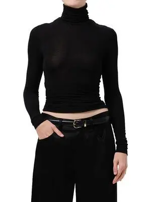 Citizens Of Humanity Caradene Turtleneck Rib Knit Tee - Black