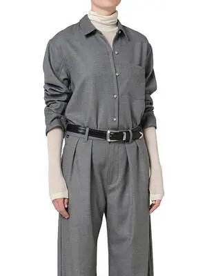 Citizens Of Humanity Kayla Wool Button Front Shirt - Gris