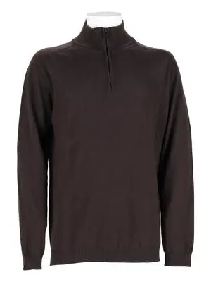 Premiata Wool Knit Zip-up Sweater - Brown