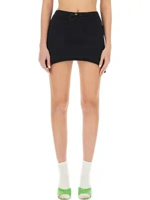 BARROW Slim Fit Cotton Mini Skirt - Black