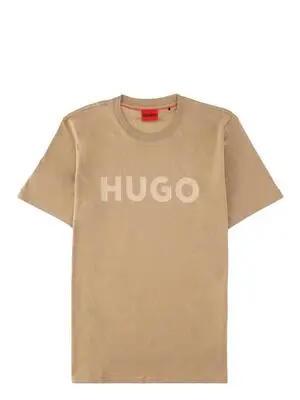 Hugo Logo Graphic Cotton T-shirt - Beige