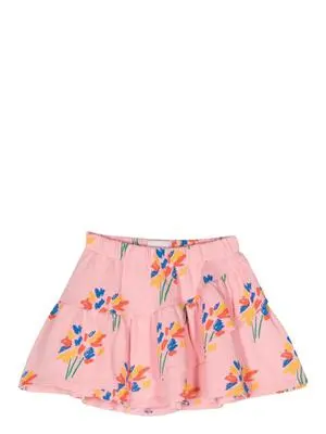BOBO CHOSES Mini Ruffle Skirt With Floral Print - Pink