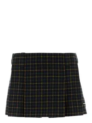 MIU MIU Miu Miu Plaid Pleated Mini Skirt